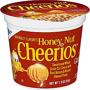 Honey Nut Cheerios Cups, Gluten Free, Cereal with Oats, 1.8 oz (Pack of 12)