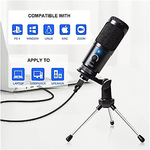 Wireless Microphones USB Microphone Condenser D80 Recording Microphone with Stand and Ring Light for PC Karaoke Streaming Podcasting Microphone to Sing. (Color : D80 5) (Color : D80 5) (D80 7)