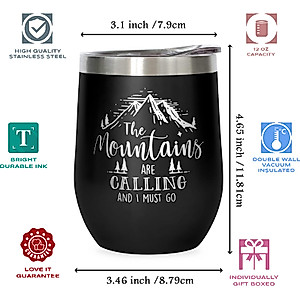 Coolertaste Best Gifts For Outdoor Lovers, The Mountains Are Calling 12oz Tumbler Cup, Gifts For Outdoor Enthusiasts, Mountain Coffee Mug, Climber Hiking Gifts, Mountaineering Camping Gift Ideas
