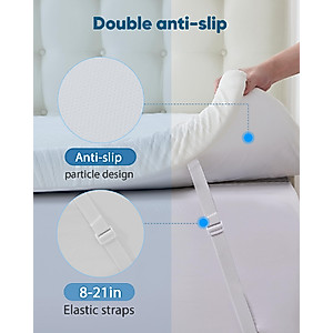 3 Inch Gel Memory Foam Mattress Topper Queen Size,Waterproof Mattress Pad Cover for Pressure Relief, Bed Protector Topper with Removable ，Soft & Sleep Peacefully