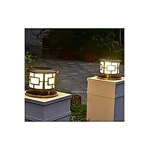 QIAOLI Led Solar Light Solar Light European Style LED Column Head Lamp Fence Door Post Lamp Villa Home Garden Garden Light Outdoor Light Path Lights (Size : 250mm)
