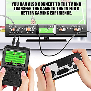 JAMSWALL Retro Handheld Game Console, Portable Retro Video Game Console with 400 Classical FC Games 2.8-Inch Screen 800mAh Rechargeable Battery Support for Connecting TV and Two Players(Black)…