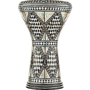 Meinl Percussion Artisan Edition Doumbek with Cast Aluminum Shell and Mother of Pearl Inlay — Made in Egypt — 8 3/4" Tunable All-Weather Synthetic Head, 2-Year Warranty, Mosaic Royale (AEED1)