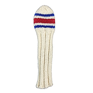 Classic 80s Sock Red and Blue Knit Golf Club Headcover by Sunfish (Fairway)