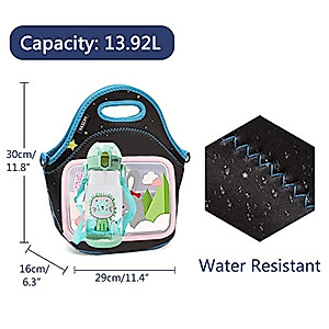 VASCHY Cute Astronaut Preschool Backpack and Neoprene Lunch Bag Bundle
