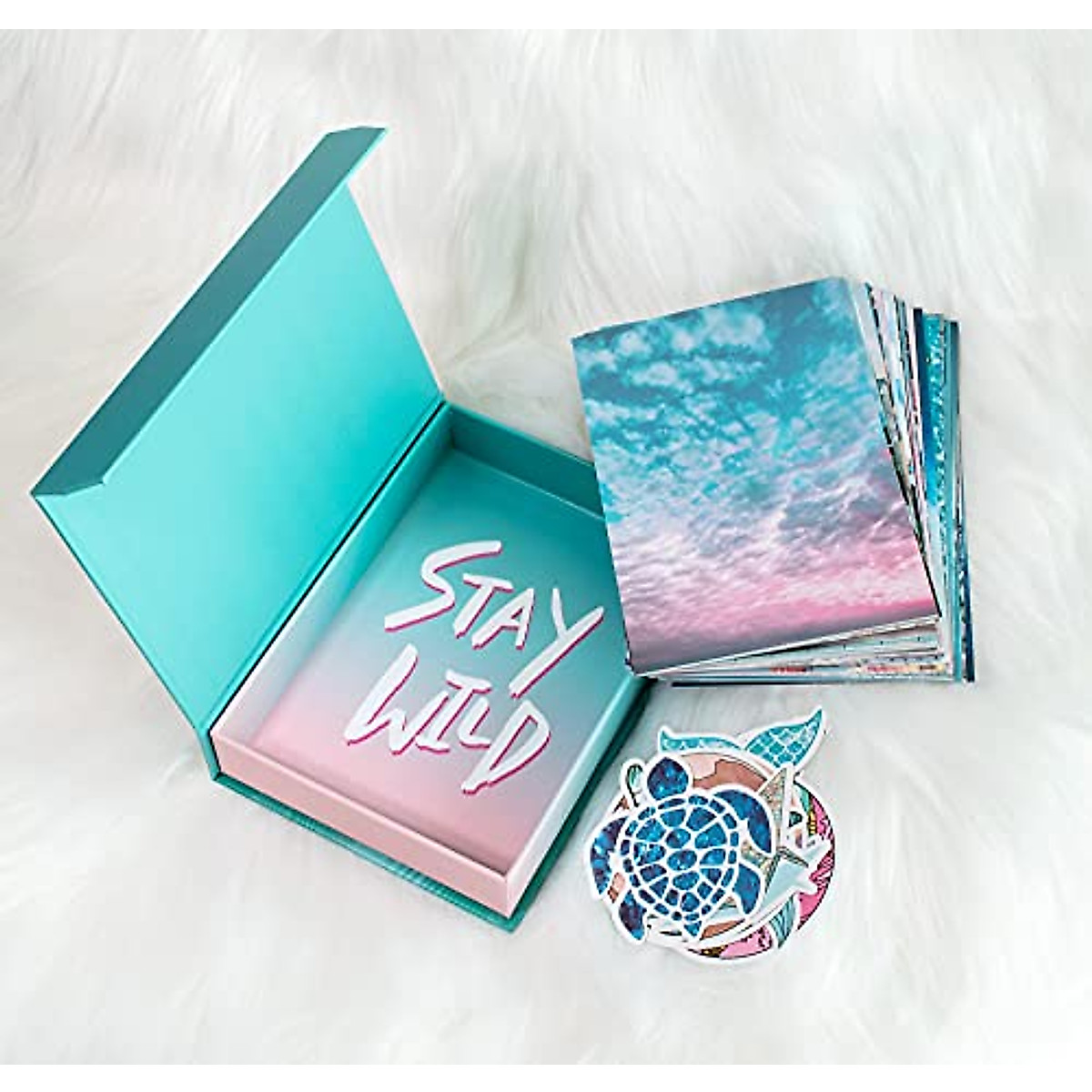 Artivo Blue Wall Collage Kit Aesthetic Pictures, 50 Set 4x6 inch, Pink VSCO Bedroom Decor for Teen Girls, Summer Beach Wall Art Print, Dorm Photo Collection, Small Posters for Room