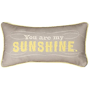 Manual Reversible Throw Pillow, You Are My Sunshine, 17 X 9-Inch