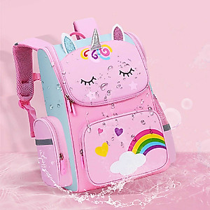 Travel Backpack for Kids Toddler Backpack School Unicorn Backpack for Girls Backpack Elementary School Bag Kids Backpacks for Girls Hiking Pink Backpack Cute Bookbag for Girls