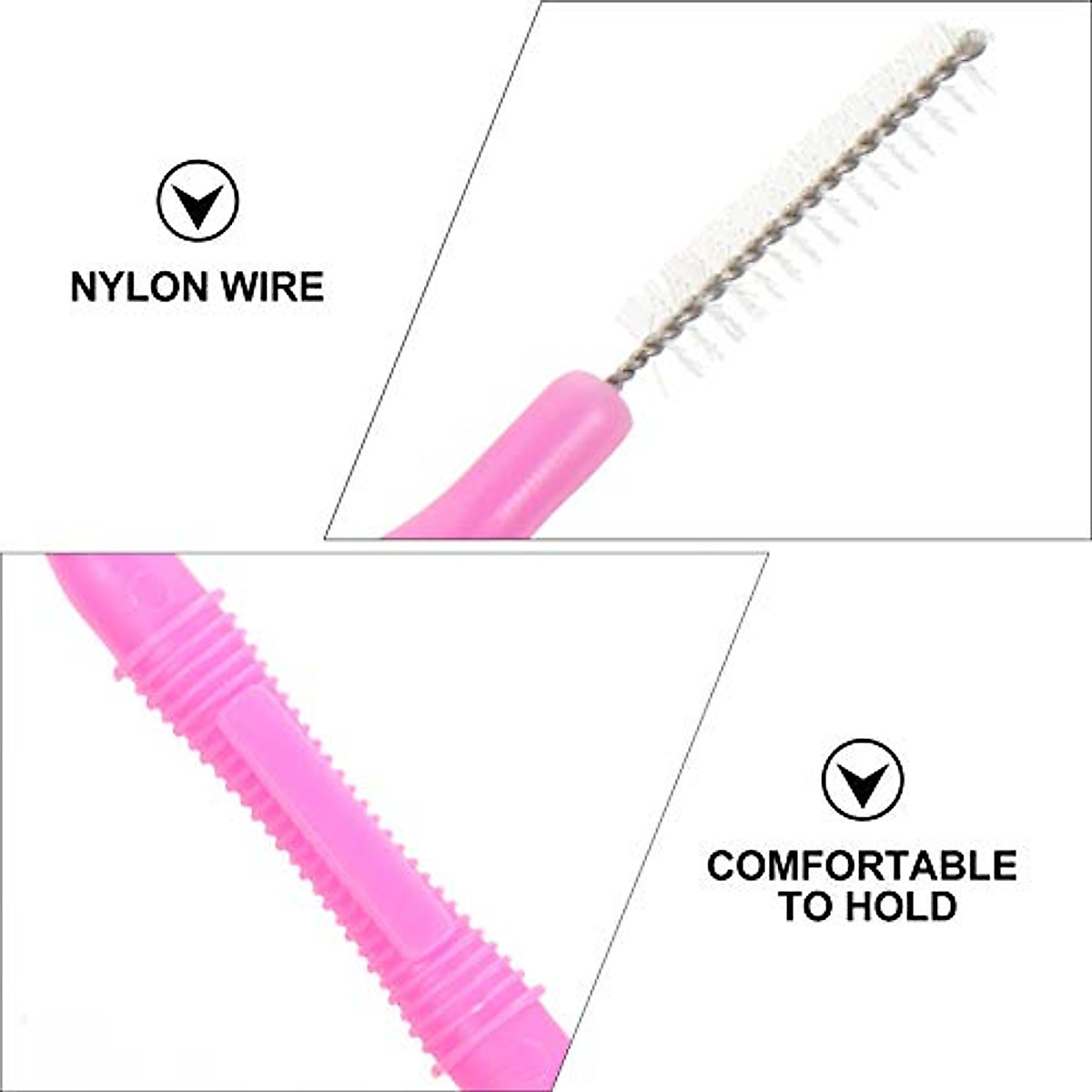 40pcs Interdental Picks Dental Brush Picks Dental Floss Interdental Cleaners 0.7mm Pink Floss Picks,Floss for Braces