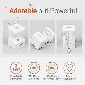 modelones Mini UV Light for Nails, UV Nail Lamp, Nail Light with 2 Timers for Fast Nail Extension, LED Nail Lamp, Portable USB Nail Dryer for Travel