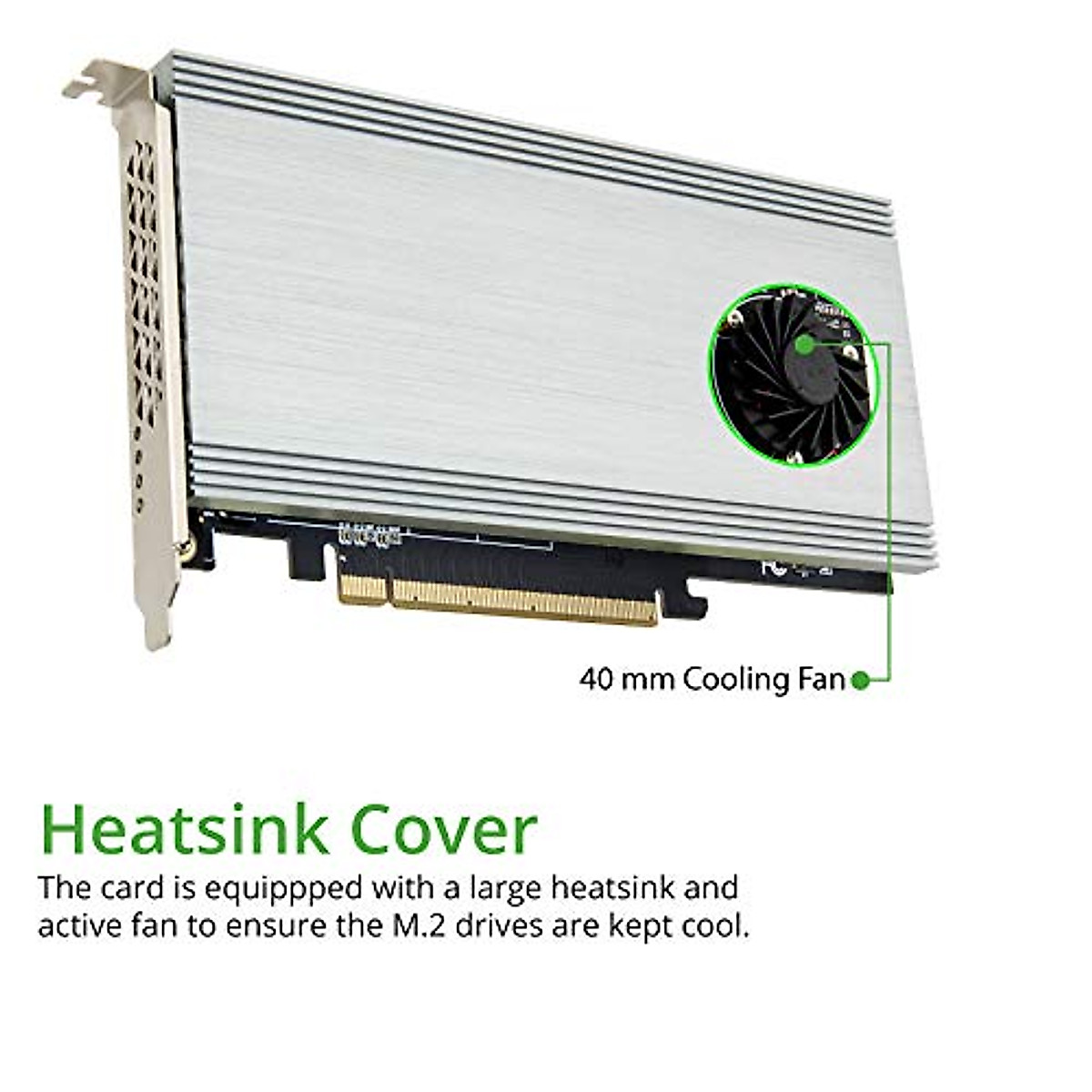 Syba Quad M.2 NVMe Ports to PCIe 3.0 x16 Interface x8 Bandwidth Bifurcation Riser Controller - Support Non-Bifurcation Motherboard (SI-PEX40157)