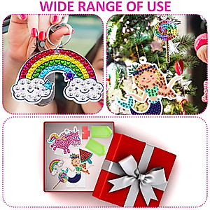 27 Pcs Kids Diamond Painting Art Crafts for Kids Diamond Painting Kits Unicorn Mermaid Dolphin Diamond Stickers Painting Suncatchers with Keychain Diamond Art Christmas Gift for Girls Boys Ages 3-12