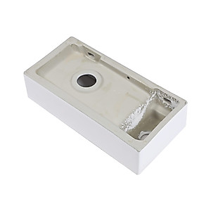 Lordear Small Bathroom Sink Wall Mounted Corner Sink 15"x 7" Floating Hand Wash Basin Wall Hung Left Hand White Ceramic Tiny Vessel Sink for Cloakroom Bathroom