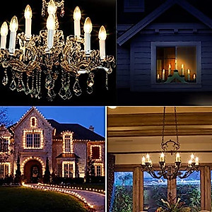 Supernoor 25 Pack Clear Torpedo Tip Replacement Bulbs,7 Watts Replacement Light Bulbs C26 Window Candle Bulbs,Electric Candle Light Bulbs,Chandeliers Clear Incandescent E12 Candelabra Base 120V Bulbs