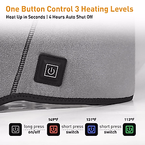 Runjoy Portable Heating Pad, Cordless and Rechargeable Heating Pad with 10000mAh Battery, 3 Heat Settings, Fast Heating and Adjustable Strap for Back Pain, Cramps, Neck and Shoulders