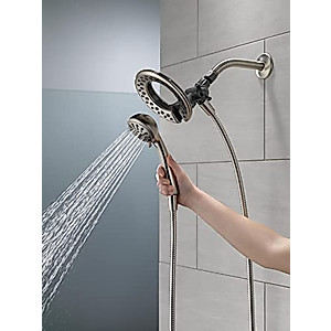 Delta D75486CSN In2ition 1.75 GPM 2-in-1 Multi Function Shower Head and Hand Shower with 60" Hose - Limited Lifetime Warranty Spotshield Brushed Nickel