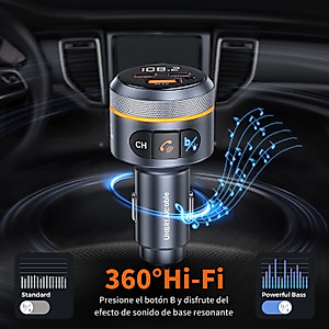 UNBREAKcable 50W Bluetooth 5.3 FM Transmitter for Car, [Easy to Set] [PD 30W & QC 20W] [HiFi Bass Sound] All Metal Car Charger Cigarette Lighter Radio Adapter Supports Siri Google Assistant