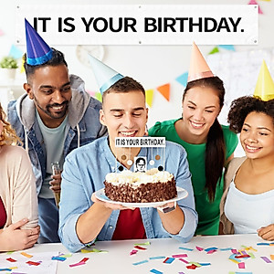 The Office Birthday Decorations with It Is Your Birthday Banner, Cake Topper, Balloons 50Pcs Full Kit, 12 Inches Grey Brown Black Balloons Packs for colleagues Boss Birthday Office Party Decorations