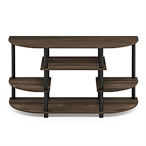 Furinno JAYA Simple Design Corner TV Stand, Columbia Walnut/Black