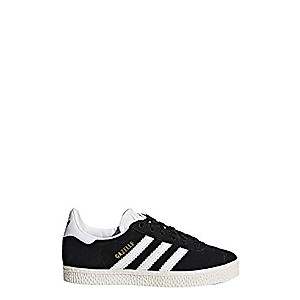 adidas Originals Kids Gazelle Black/White/Gold 11 Little Kid M