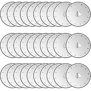 30 Pieces 45 mm Rotary Cutter Blade Round Quilting Blades Rotary Replacement Cutting Blade Sewing Cutter Blade for Quilting, Stitching, Patchwork, Crafts and Sewing
