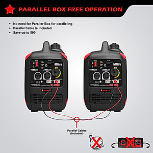 A-iPower Portable Inverter Generator, 2000W Ultra-Quiet RV Ready, EPA Compliant, Small & Ultra Lightweight For Backup Home Use, Tailgating & Camping (SUA2000iV)