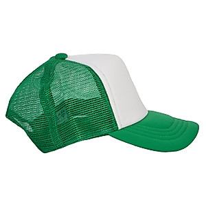 TOP HEADWEAR Youth Girls Boys Trucker Cap - Snapback Kids Baseball Hat White/Kelly Green