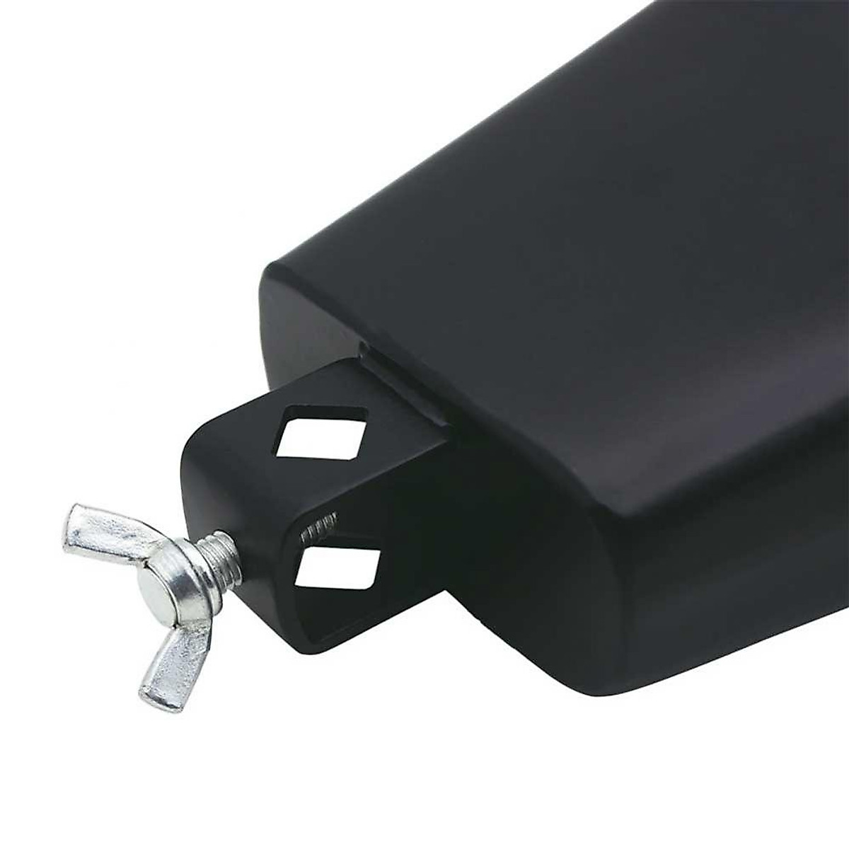 Cowbell Drum Cencerro,Plastic Cow Bell,Latin Percussion Cowbell 6 Inch Metal Cowbell Noise Maker with Handle for Drumset Kit Percussion Come with Stick Black Cow Bells Cowbell Drum Musical Cow Bell