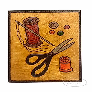 Polish Handmade Carved Linden Wood Decorative Sewing Box