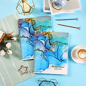 Monthly Planner/Calendar 2023-2025,2023-2025 Monthly Planner, Jul. 2023,Jun. 2025, 9x11, 24-Month Planner with Pocket & amp + Label + Thick Paper + Monthly Tabs + Twin-Wire Binding,Teal Waterink