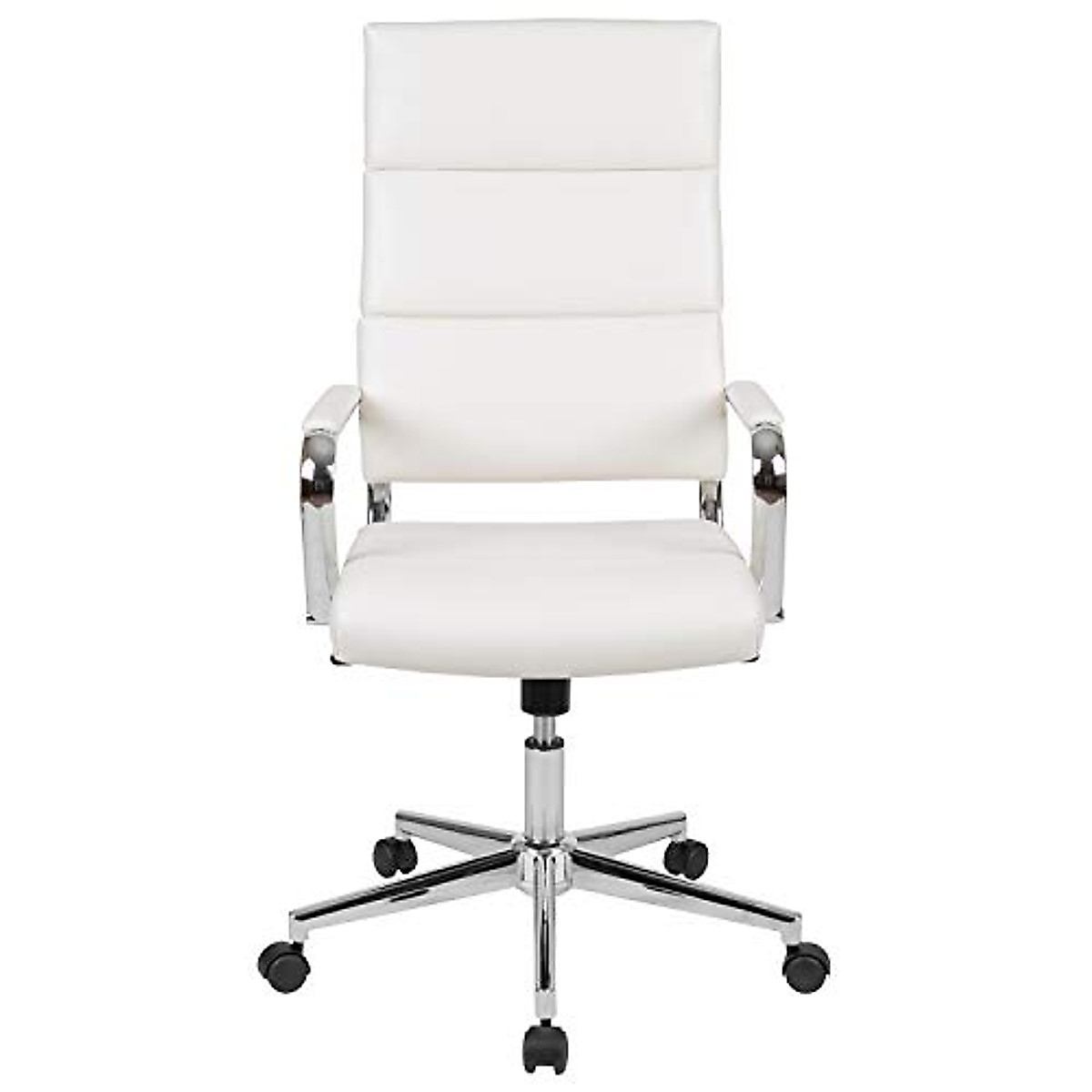 Flash Furniture Hansel High Back White LeatherSoft Contemporary Panel Executive Swivel Office Chair