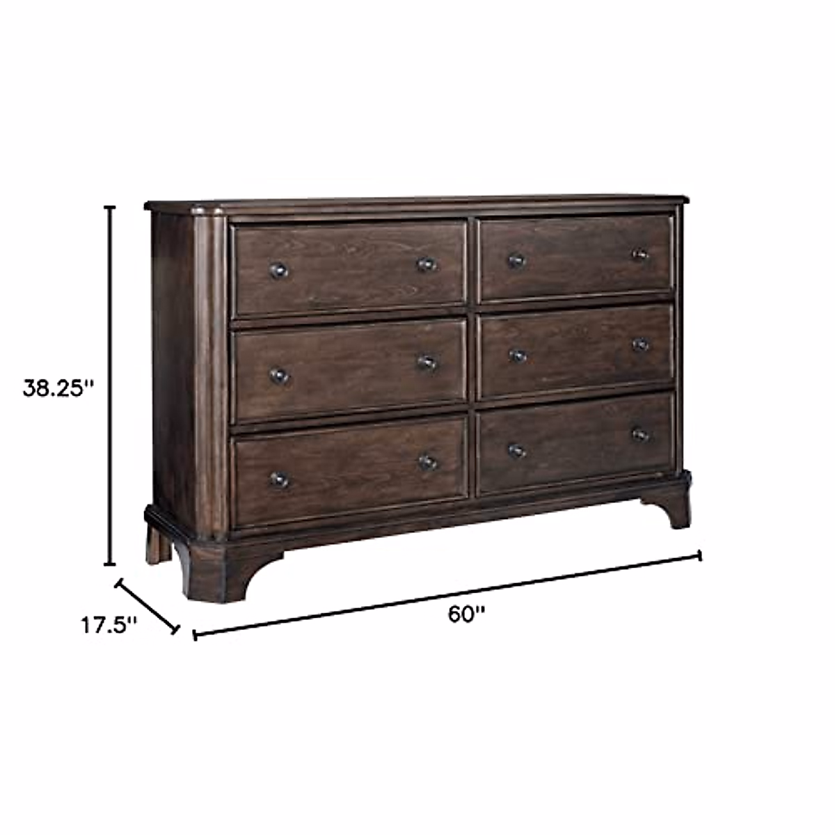 Signature Design by Ashley Adinton Traditional 6 Drawer Dresser, Brown