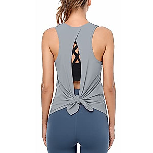 ATTRACO Women Workout Top Loose Fit Athletic Yoga Tank Sports Tank Tops Gym Top Grey XL