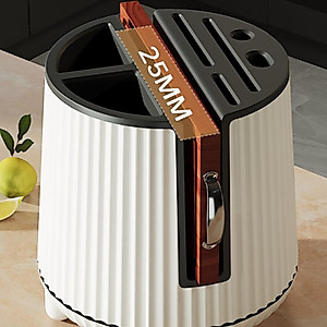 Knife Holder, 360 Degree Rotatable Knife Holder with Multi Functional Kitchen Utensil Organizer for Chopsticks and Knives Storage