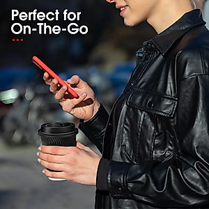 Ginkgo 100 Pack 12 oz Disposable Coffee Cups with Lids, To-Go Paper Coffee Cups Suitable for Hot Coffee, Chocolate and Cocoa, Coffee Bar Accessories - Black