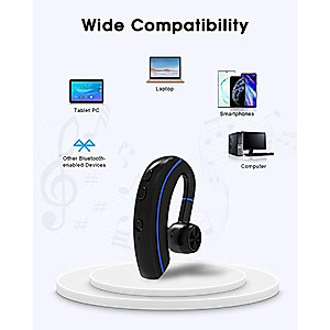 NANAMI Bluetooth Headset, Bluetooth Earpiece V5.0, 320Hrs Ultralight Headphones with Rotatable Mic, Hands-Free Earphones, Noise Cancelling, in-Ear Earbuds for iPhone Android Cell Phone/Laptop/Trucker