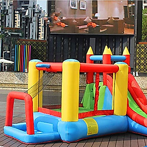 Children's Inflatable Castle Home Trampoline Children Playground Toys Basketball Slide Toy Outdoor Square Large Amusement Park Castle Toys