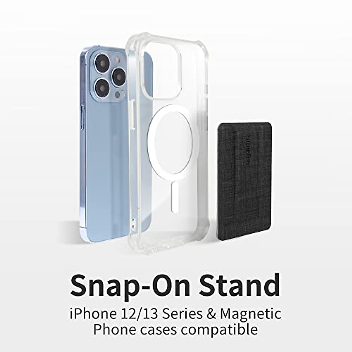 ergomi Tarzan Pro Magnetic Phone Stand, Multi-Angle Adjustable Device Holder, Foldable PU Leather Desktop Stand for Phone, e-Reader, Zooming, Reading with Ergonomic Viewing Angle, Slim & Steady(Black)