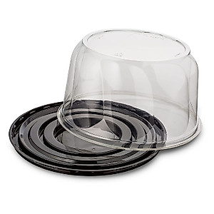 MT Products PET Plastic Cake Container with Clear Lid for Optimal Product Visibility for 6” Round Cake - (5 Pieces) Plastic Bakery Box - Made in the USA