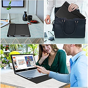 Fintie Sleeve Case for 14" ASUS Chromebook Flip C433TA / ASUS Chromebook C425 / Lenovo Yoga Slim 7 14IIL05 / Dell Latitude 7410 7420 - Premium PU Leather Portfolio Book Cover, Black