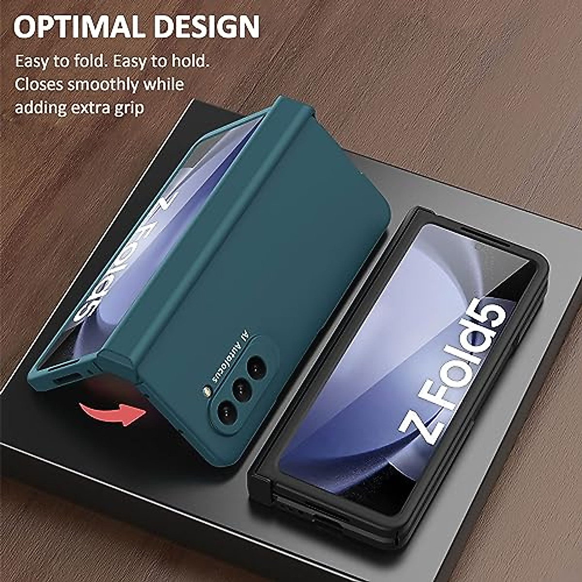 INGIDO Designed for Samsung Galaxy Z Fold 5 Case with Hinge Protection, Ultra-Thin Hard PC Fold 5 Case with Front Screen Protector All-Inclusive Case for Galaxy Z Fold 5 (2023), Purple