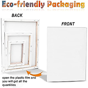 3 Pack Canvases for Painting with Multi Pack 11x14", 5x7", 8x10", Painting Canvas for Oil & Acrylic Paint