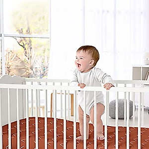 Sweet Jojo Designs Boho Arrow Boy Girl Fitted Crib Sheet Baby Toddler Bed Nursery - Burnt Orange Rust Modern Bohemian Farmhouse Southwest Shabby Chic Designer Arrows Geometric Diamond Tuft Collection