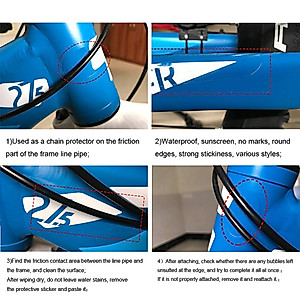 vipolish 3 Sheets Bicycle Chainstay Protector Decal Sticker Adhesive Chainstay Frame Guard for Mountain Bike Chain Protective Road Bike Folding Frame Front Fork Protective