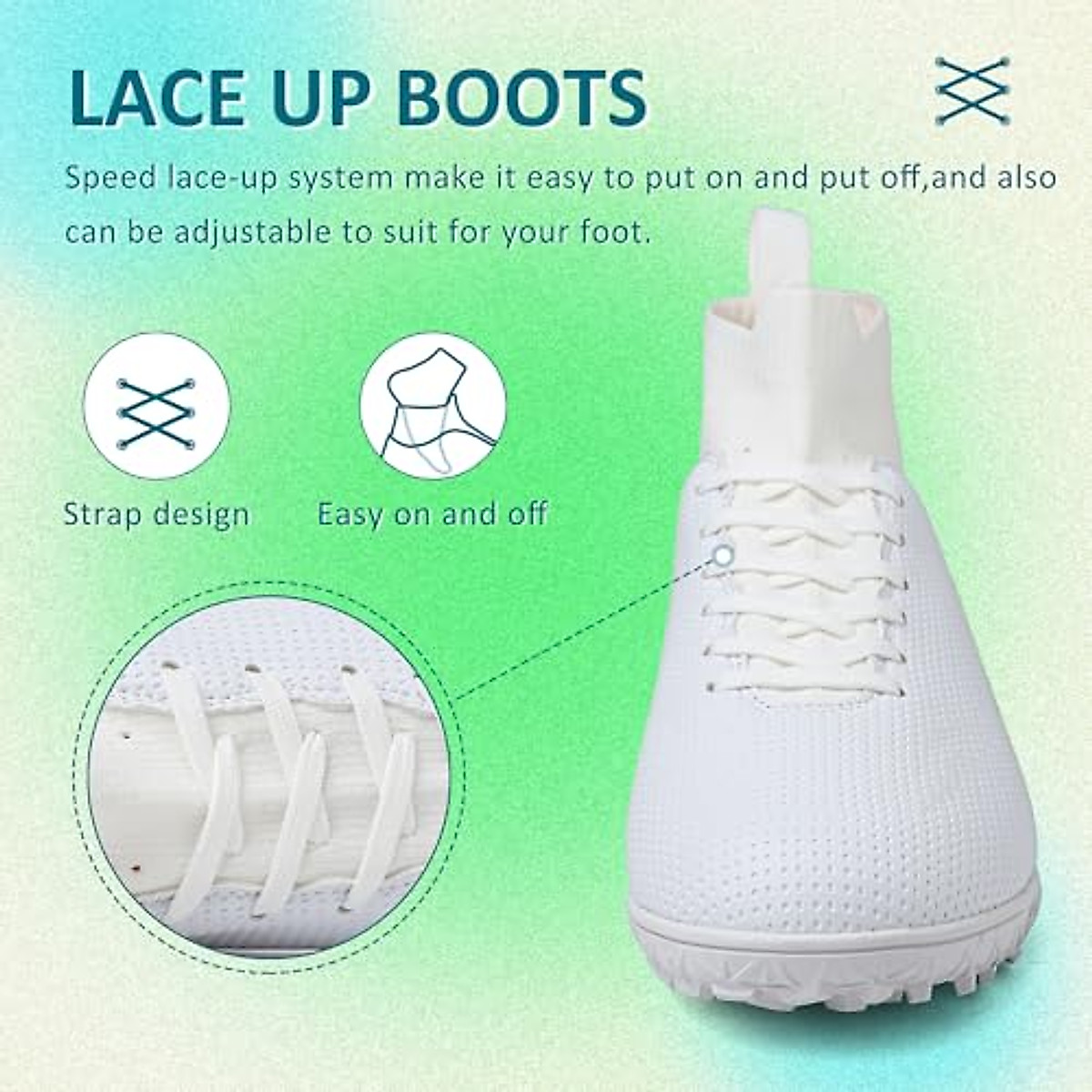Indoor Soccer Shoes Mens Soccer Cleats Women Turf Soccer Shoes Men Tacos De Futbol Para Hombre Football Cleats For Big Boy Zapatos De Futbol Para Hombres Futbol Futsal Shoes High Top Football Boots TF