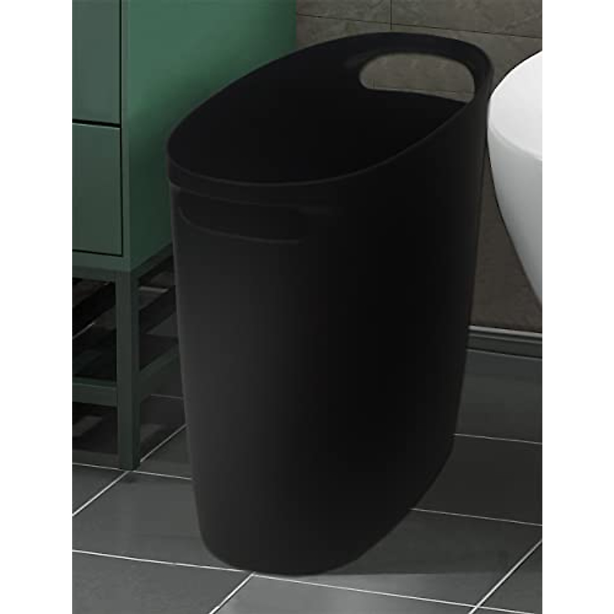 Diyalor 2.6 Gallon Small Trash Can with Handle,Durable Bathroom Wastebasket Garbage Can (Pack of 2, Black)