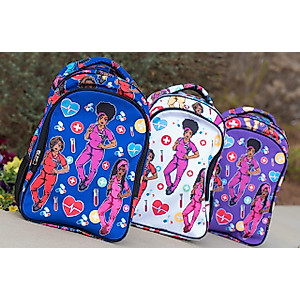 Reflections by Zana Cuties Backpack for African American Nurses, Students, And Healthcare Workers - Durable & High-Capacity Carry Laptops up to 17 Inches - Black