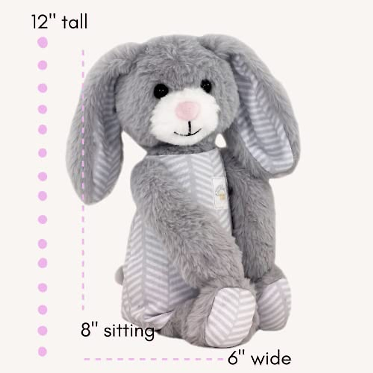 Soothie Sleeve Plush Comforts with Parent's Scent | Pediatrician Designed (Fussy, Crying Baby or Child. Separation Anxiety, Shower, Hospital, NICU Gift), Baxter The Bunny