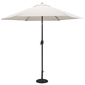 TropiShade 9 ft Bronze Aluminum Patio Umbrella with Antique White Polyester Cover (Base not included)