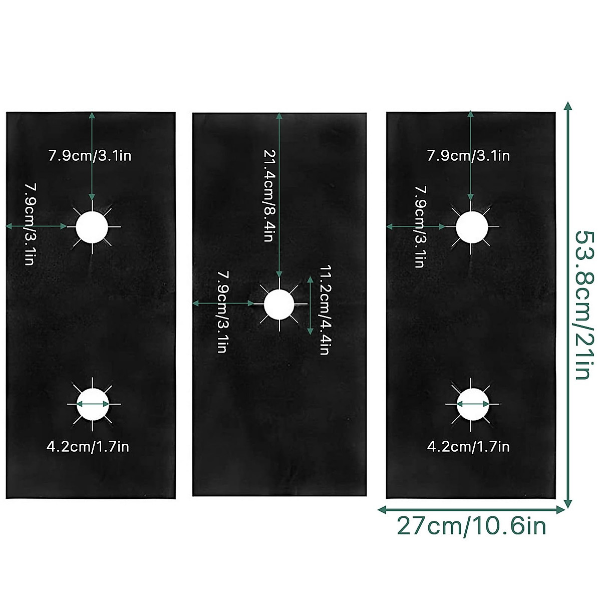 SUEIANNMN Gas Stove Burner Covers Universal Gas Stove Protectors, 5 Holes Protectors Reusable Heat Resistance Gas Range Non-Stick Washable Stove Top Protectors Liners Fast Clean Kitchen Cooking